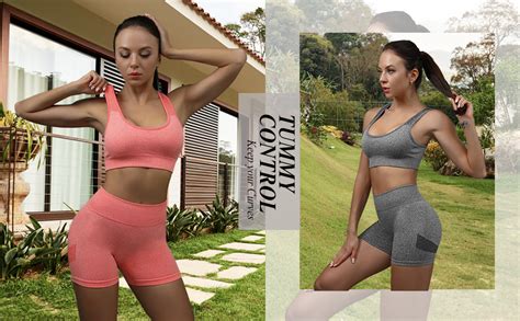 Nvoyegmoy Workout Outfits For Women 2 Piece Ribbed Seamless