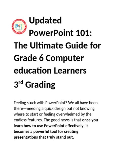 Exploring Powerpoint Grade 6 Comp Ed 3rd Pdf Microsoft Power