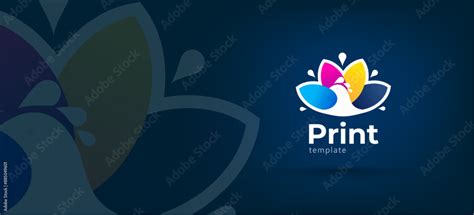 Print Logo Сmyk Polygraphy Theme Bird Wings Ink Feathers Template