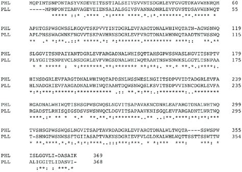 Sequence Alignment Of Phl Ncbi Reference Sequence Wp0127768861 And