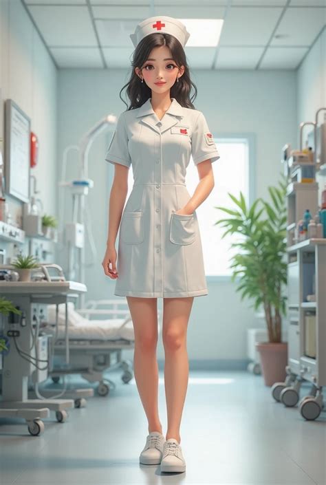 Create Picture Of Nurse Girl Wearing Nurse Dress Wearing Stockings
