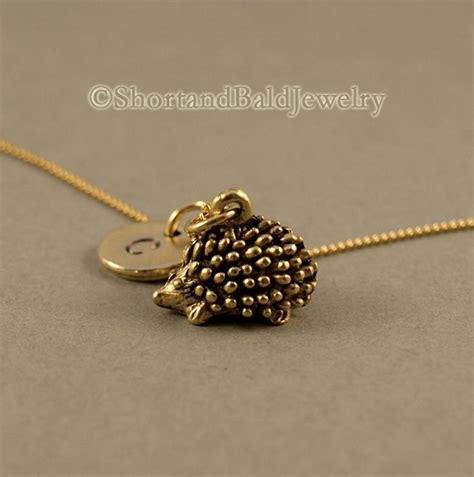 Porcupine Necklace Hedgehog Necklace Gold Porcupine Gold Hedgehog