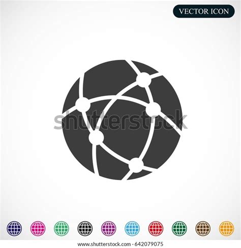 Global Technology Social Network Vector Icon Stock Vector Royalty Free 642079075 Shutterstock