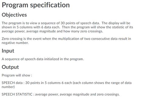 Program Specification Objectives The Program Is To