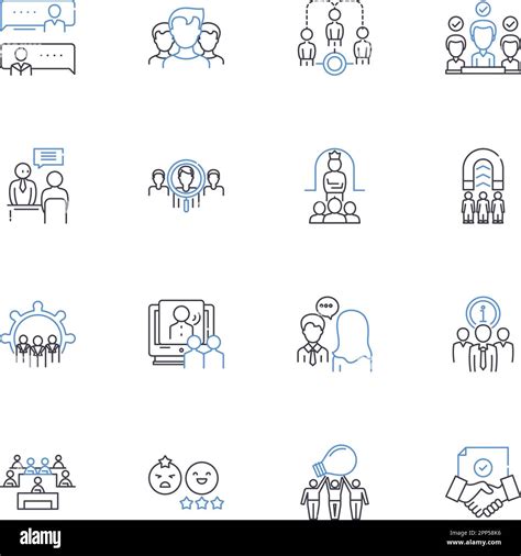 Contract Debate Line Icons Collection Agreement Controversy Legal
