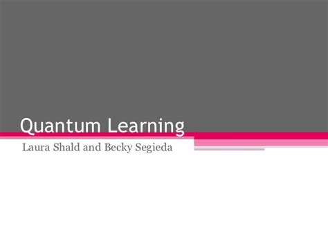 Quantum Learning