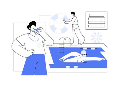 Swimming And Lifesaving Classes Abstract Concept Vector Illustration