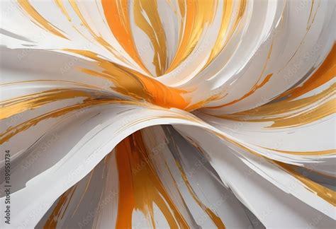 White Abstract Background With Soft Flowing Curves And Subtle Gradients Gold Glow Bright Orange