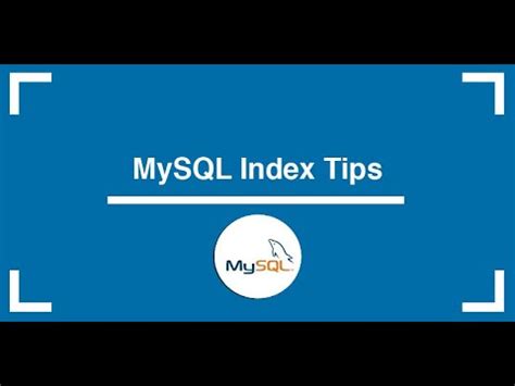 MySQL Index Tips YouTube
