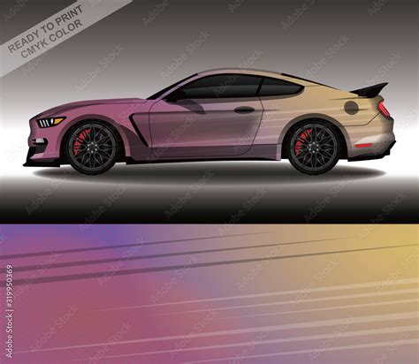 Car Wrap Decal Design Vector Custom Livery Race Rally Car Vehicle