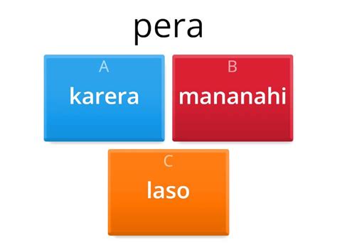 Panuto Pillin Ang Salitang Katugma Ng Mga Sumusunod Quiz