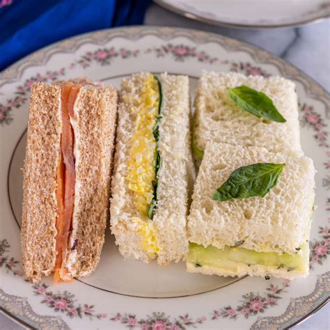 Afternoon Tea Sandwiches Cucumber Egg And Cress Smoked Salmon