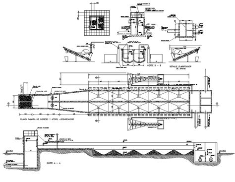 Plan And Section Of Chamber Detailing 2d View Cad Structure Layout Autocad File