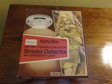 Vintage Nos Sears Early One Fire Alarm Smoke Detector With Light In Box