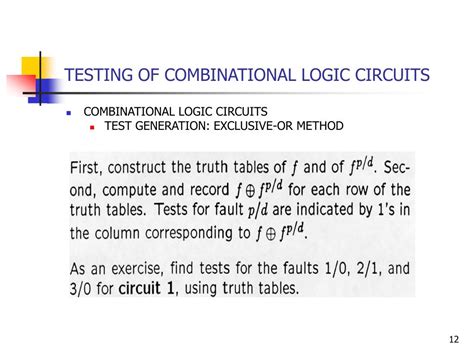 Ppt Testing Of Combinational Logic Circuits Powerpoint Presentation