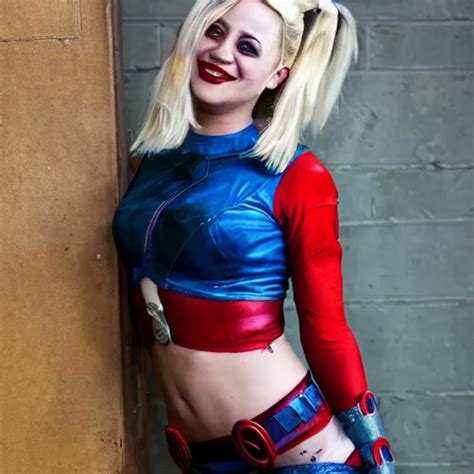A Still Of Kaley Cuoco As Harley Quinn Colored Stable Diffusion
