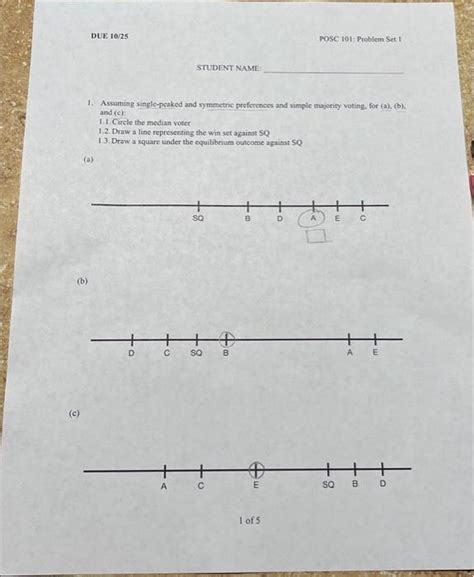 Solved 1 Assuming Single Peaked And Symmetric Preferences