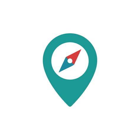 Modern Flat Design Compass Navigation Pin Pointer Location Icon