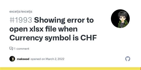 Showing Error To Open Xlsx File When Currency Symbol Is CHF Issue