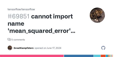 Cannot Import Name Meansquarederror From Tensorflowkeraslosses · Issue 69851