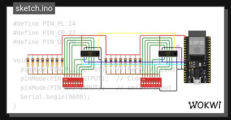 Input Shift Registers Wokwi Esp32 Stm32 Arduino Simulator