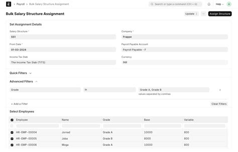Salary Structure Assignment Tool