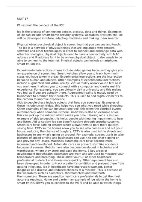 unit 17 internet of everything coursework unit 17 internet of