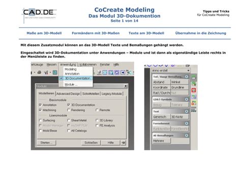 Cocreate Modeling Das Modul 3d Dokumention