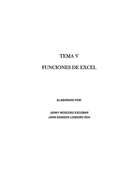 Pdf Funciones Excel Dokumentips