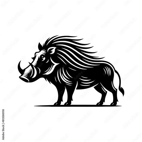 desert sentinel vector warthog silhouette symbolizing vigilance and