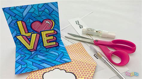 Love Letters Diy Pop Up Card Template Popupity