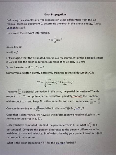 Solved Error Propagation Following The Examples Of Error Chegg