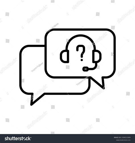 Support Chat Icon Black Outline Style Stock Vector Royalty Free Shutterstock