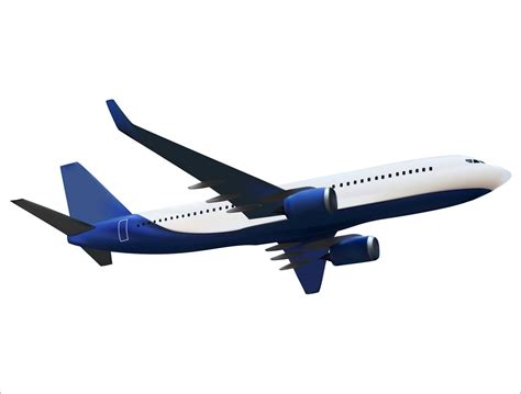 Realistic 3d Model Of An Airplane Isolated On White Background Vector