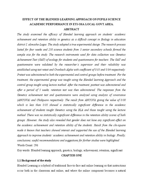 Effect Of The Blended Learning Approach On Pupils Science Academic