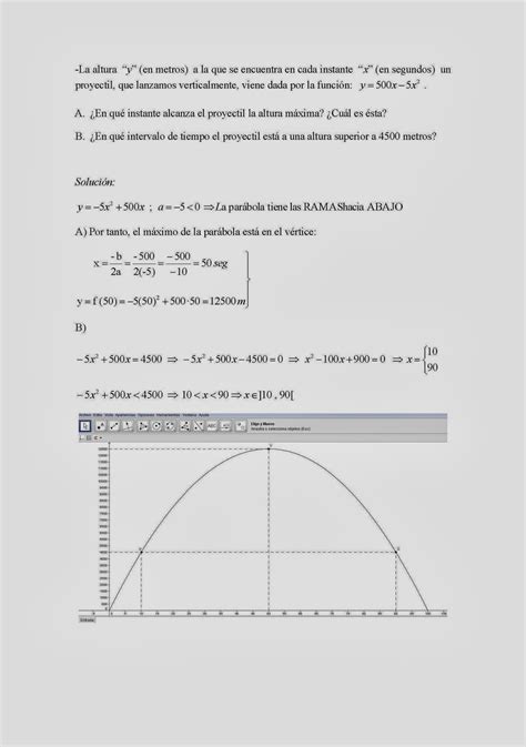 2º Bach Matemáticas Ccss Ii Funciones CuadrÁticas Dos Ejercicios