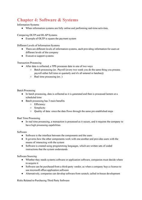 Adm4346 Chapter 4 Lecture Notes Chapter 4 Software And Systems Information Systems When