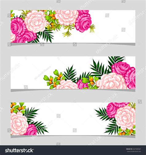 Three Floral Banners Stock Vector Royalty Free 267490367 Shutterstock
