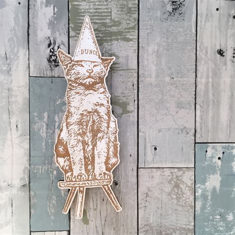 Dunce Cat Wall Art Etsy Australia