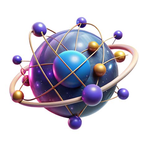 Magnificent Creative Abstract Atom Model 3d Rendering Of Atomic