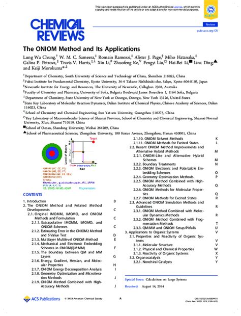 Pdf The Oniom Method And Its Applications