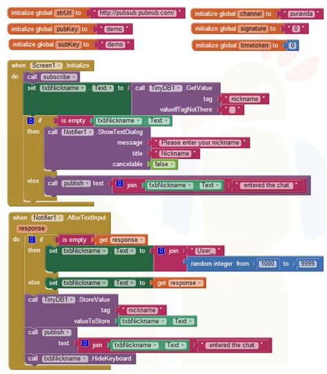 a chat demo with app inventor 2 and pubnubtm the coding bus