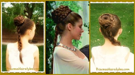 Princess Leia Hairstyle Spiral Braid Ceremony Updo Star Wars