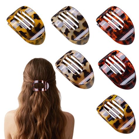 Tumao 6 Pcs Flat Hair Clip Hair Claw Clips Women Curved Design Strong