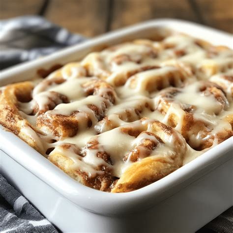 Quick Overnight Cinnamon Roll Casserole