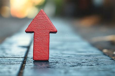 Glowing Upward Arrow With Bokeh Lights Symbolizing Growthprogress And Success Stock