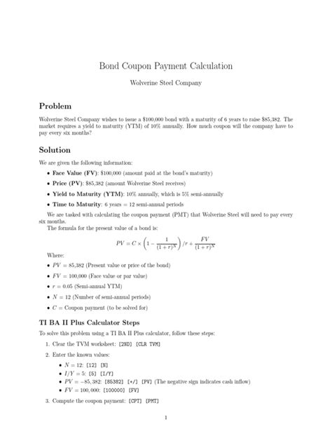 time value money calculations 1 pdf bonds finance teaching