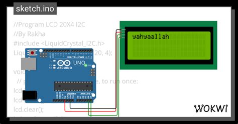 Program Lcd 20x4 Wokwi ESP32 STM32 Arduino Simulator