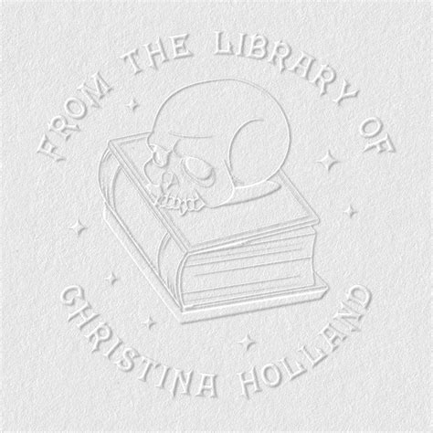 Book With Skull Custom Book Embosser Simply Stamps
