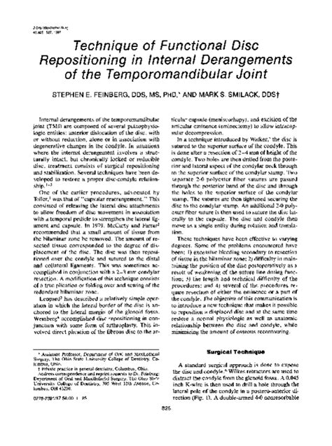 Pdf Technique Of Functional Disc Repositioning In Internal